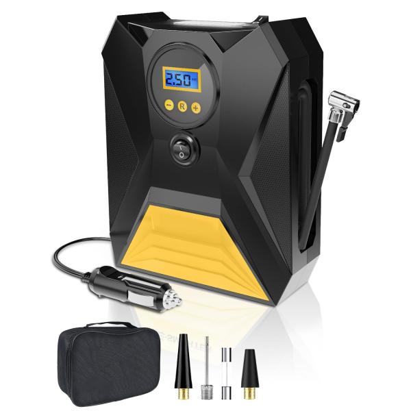 商品名: Atsanc タイヤインフレーター 12V DC ポータブルエアコンプレッサー 自動シャットオフデザイン 高速膨張電動空気ポンプ 自動デジタルカータイヤポンプ 最大150PSI LEDライト付き 様々な用途に Atsanc Tir...