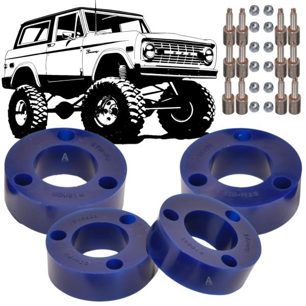 商品名: AUTOACER - 新しいコンプリートフロント&amp;リアレベリングリフトキット 50mm / 2インチ ハイグレードポリウレタンPU製 左右 - BRONCO 4WD 2021 2022 2023年 バッドランズとサスカッチ...