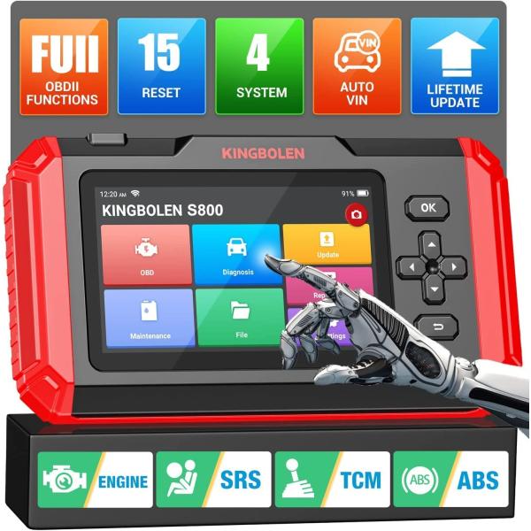 商品名: KINGBOLEN S Obd2 コードリーダー 4システム診断用 (4システム+ 15リセット) KINGBOLEN S800 OBD2 Automotive Scanner,Car Diagnostic Tool,4-Syst...