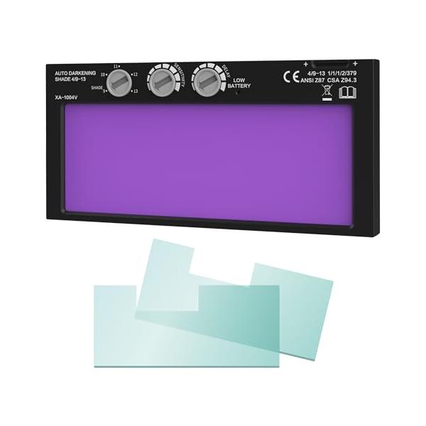 商品名:  SHINE 2x4 1/4 Auto Darkening Welding Lens, Ultra Clear, Variable Shade 4/9-13, True Color Technology for Pipeliner...
