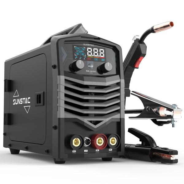 商品名: Sunstac 140A フラックスコア MIG溶接機 110V ガスレスフラックスコア MIG/スティック溶接機/リフト TIG 3イン1 LCDディスプレイ付き溶接機 Sunstac 140Amp MIG Welder, 11...