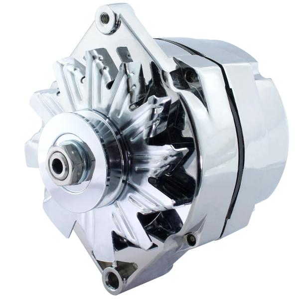 商品名: オルタネーター交換用 BDALAT7127SECN100AA用 GM 1 Wire Alternator Chrome New Self Exciting High Output 105A One wire 10SI Sbc Co...