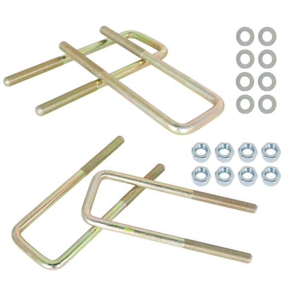 商品名: LABLT スクエア Uボルト 2.5ワイドリーフスプリング用 長さ8.75インチ 4個交換用 1988-2019 シボレー シルバラード GMC シエラ 1500用 LABLT Square U-Bolts for 2.5 Wi...