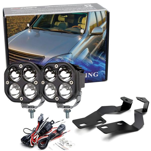 商品名:  iJDMTOY Clear Lens White LED Ditch Light Bundle Compatible with 2003-2009 Lexus GX470, (2) 20W High Power LED Roun...