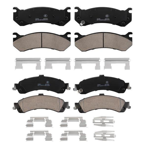 商品名: D785+D834 8ピース コンプリートフロント+リア スーパー静音セラミックブレーキパッド スロット+シム付き tostmolt New 8pcs Complete Front+Rear Super Quiet Slotted...