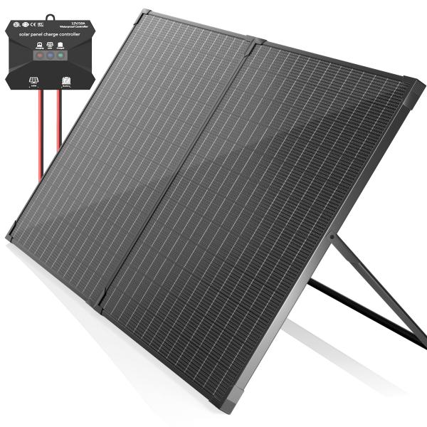 商品名:  VOLTSET 100 Watt 12 Volt Portable Solar Panel with Waterproof 10A Charger Controller, Foldable 100W Solar Charger ...