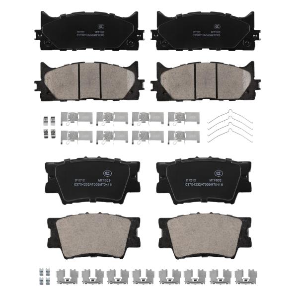 商品名: D1222+D1212 8ピース コンプリートフロント+リア スーパー静音セラミックブレーキパッド スロット+シム付き TOSTMOLT New 8pcs Complete Front+Rear Super Quiet Slott...