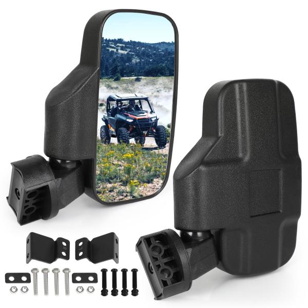 商品名: Goottan UTV サイドミラー Polaris Ranger 500 570 900 2015-2023 UFORCE 600 1000に対応 ロールバーケージ付き(フロントガラスやドアには非対応) Goottan Rang...