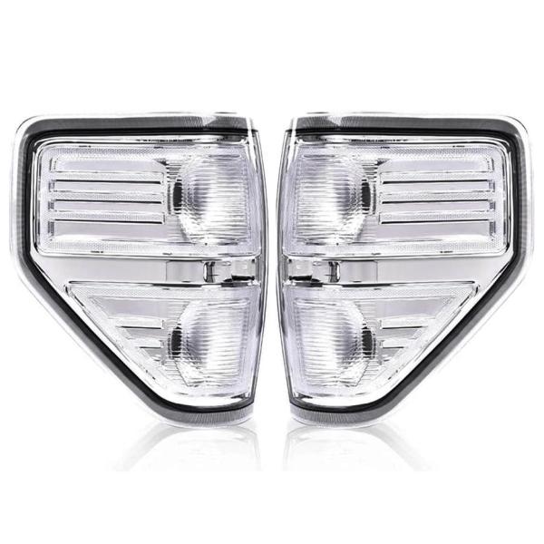 商品名: G-PLUS クロムトリム テールライト ブレーキランプ ペア バルブ付き 2009-2014 フォード F150 FO2818148、FO2819148、FO2818150 ホワイトレンズ ルーセス traseras faros...