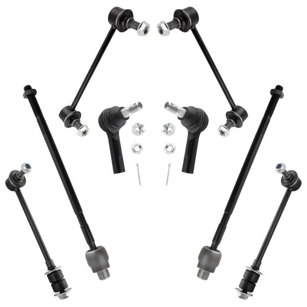 商品名:  WEDOAUTO 8Pc Suspension Kit Front Inner Outer Tie Rod Ends + Front Stabilizer Bar End Links Sway Bar Links Fit For...