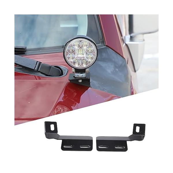 商品名: HIRUFAIT フードヒンジ 溝ライトマウントブラケット トヨタ@ FJクルーザー 2007-2021用 炭素鋼素材 フードヒンジマウントブラケット LED作業ライト用 HIRUFAIT Hood Hinges Ditch Li...