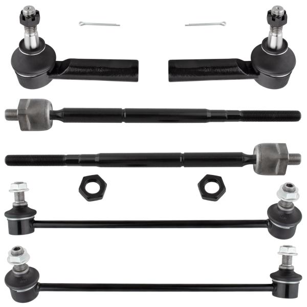 商品名:  WEDOAUTO 6Pcs Front Inner Outer Tie Rods End Links + Stabilizer Sway Bar End Link Fit For Chevrolet Equinox 2005 2...