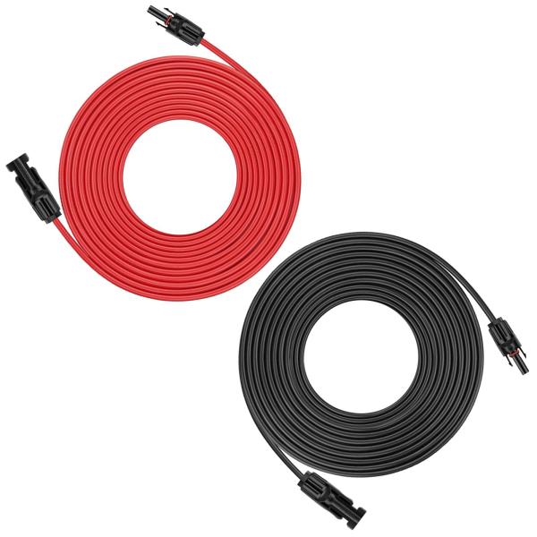 商品名: iGreely ソーラーパネル延長ケーブル ソーラーメス&amp;オスコネクター ソーラーパネルアダプター付き (30フィート レッド + 30フィート ブラック) iGreely Solar Panel Extension Ca...