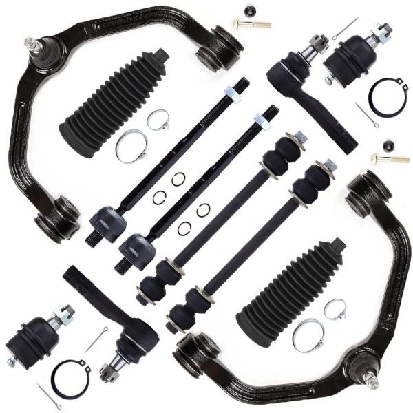 商品名:  SCITOO 12pcs Front Suspension Kit Upper Control Arm And Ball Joint Sway Bar End Link Outer Inner Tie Rod End w/Boo...