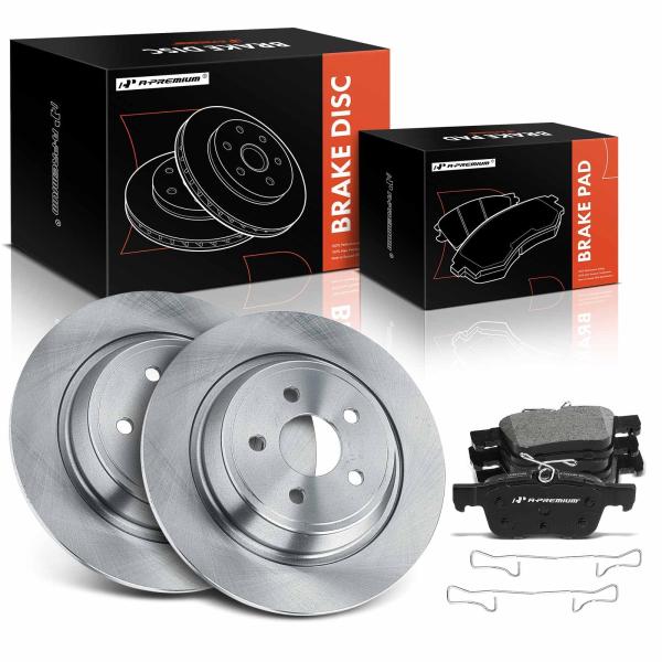 商品名:  A-Premium 12.44 inch (316 mm) Rear Solid Disc Brake Rotors + Ceramic Pads Kit Compatible with Select Ford and Linc...