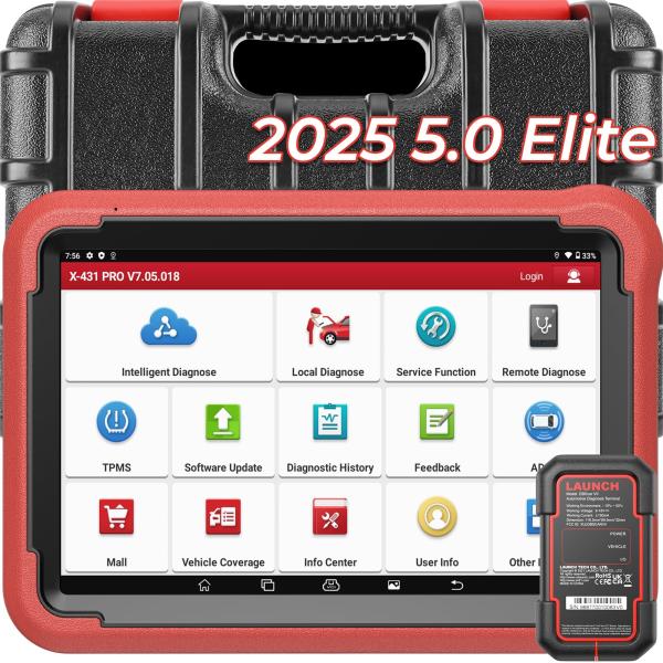 商品名: LAUNCH (ローンチ) X431 PROS V+ 5.0 Elite 双方向スキャンツール 2024年発売のDBSCar VIIコネクタ付き 37回以上のリセット ECUオンラインコーディング CANFD FCA AutoAu...