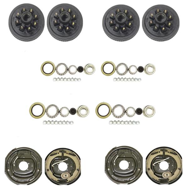 商品名:  RITZ INDUSTRIAL 12"x2" 8 on 6.5 Trailer Hub Drum Kits with Electric brakes for 7000lbs axle (4 Hub + 4 Brake (L&am...