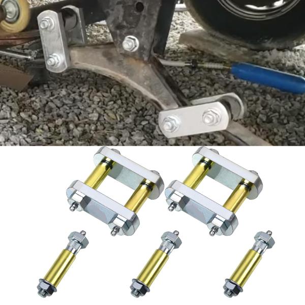 商品名: RYANSTAR RACING ハーフセット 高耐久 シャックル アップグレードキット CRE3000ストックとEquaflexトレーラーシャックルキットに対応 2.25インチシャックル タンデム車軸 UO12-016シルバーボル...