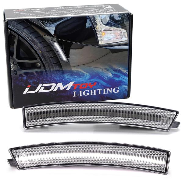 商品名:  iJDMTOY Semi-Clear Lens 36-SMD Xenon White Full LED Front Bumper Side Marker Light Kit Compatible With Cadillac 20...