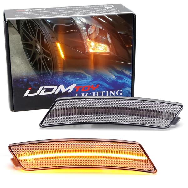 商品名:  iJDMTOY Semi-Clear Lens 36-SMD Amber Full LED Front Bumper Side Marker Light Kit Compatible With Cadillac 2020-202...