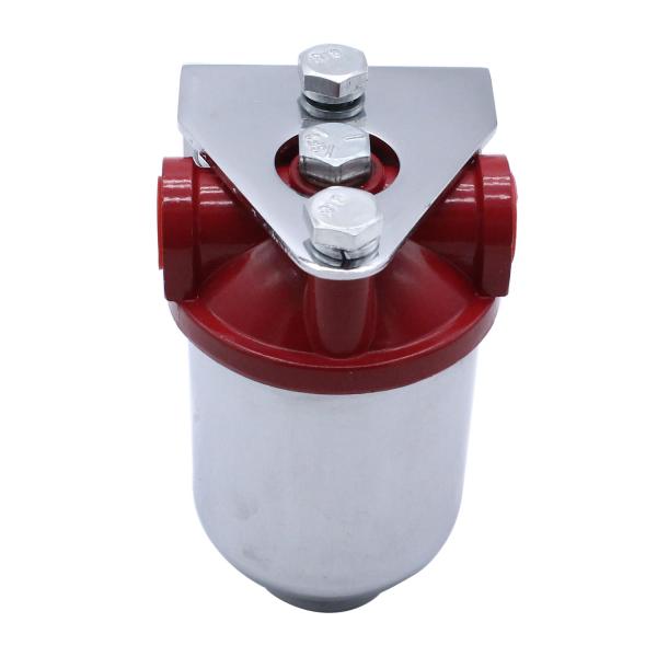 商品名:  1 Set SHLPDFM Chrome Finish Red Top Single Port Inline Canister Small Fuel Filter Frame 3/8 NPT Inlet Outlet Racin...