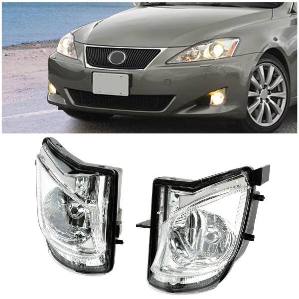 商品名: HECASA ペア フォグライト 2006-2010 Lexus IS250 IS350 交換用 8122153290 8121153290 LX2592106 LX2593106 フロントバンパー ドライビング フォグランプ ア...