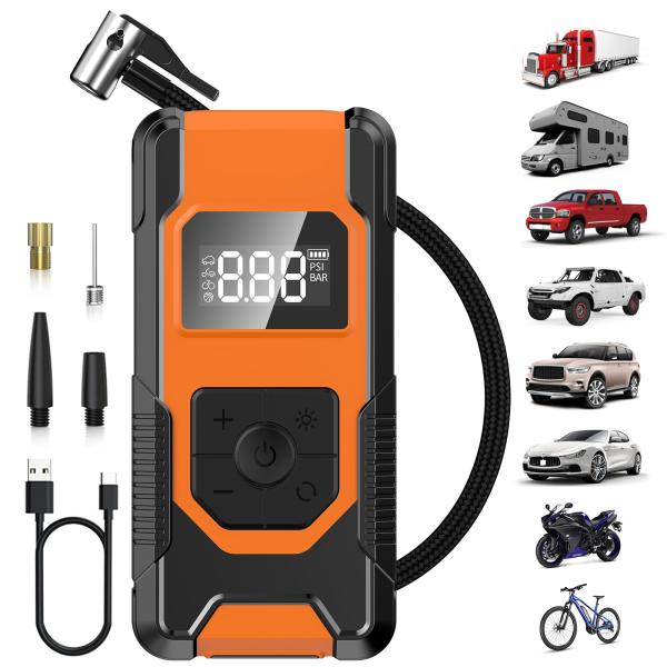 商品名:  Portable Tire Inflator Air Compressor, 160PSI Rechargeable Cordless Air Pump for Car Tires with Digital LCD Displa...