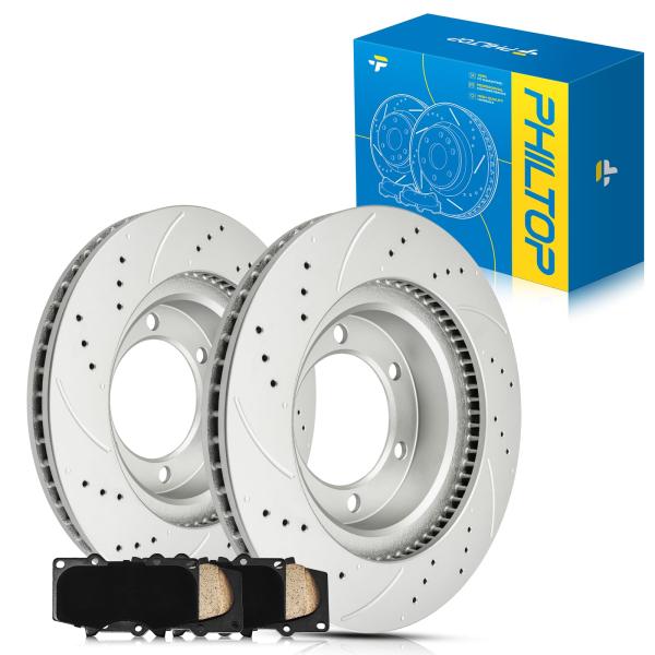 商品名:  PHILTOP D976 31327 Front Brake Rotors and Pads Kit Replacement for Tacoma 2005-2021, FJ Cruiser 2007-2014, 4Runner...