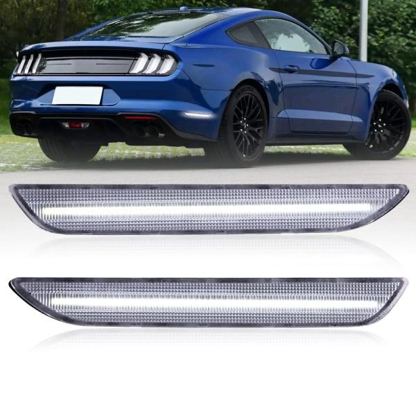 商品名:  Nrgedzam LED Side Marker Lights Rear White Bumper Fender Marker Reflectors Lamps For Ford Mustang Gt 2015-2022 Cle...