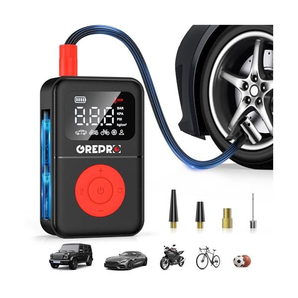 商品名:  GREPRO Tire Inflator Portable Air Compressor, 160 PSI Portable Air Pump, 3X Faster Air Pump with Digital Pressure ...