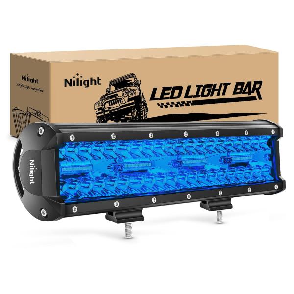 商品名:  Nilight 12 Inch LED Light Bar Blue Triple Row 240W Spot &amp; Flood Combo 30000LM Driving Boat Led Off Road Lights...