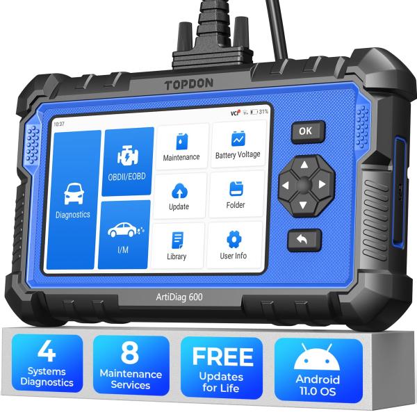 商品名: TOPDON Scanner AD600 OBD2 atualizado, ferramenta de diagn〓stico, leitor de c〓digo de motor de transmiss〓o ABS SRS, ...