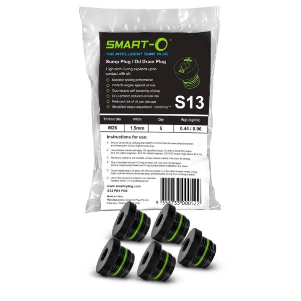 商品名:  SMART-O S13 Oil Drain Plug M26x1.5mm - 5 Pack - Install Faster, Re-usable and Eco-friendly. Anti-leak &amp; Anti-V...