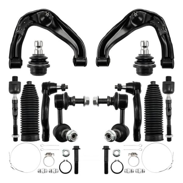 商品名: Torchbeam フロントアッパーコントロールアーム 12個 フロントサスペンションキット ボールジョイントスウェイバータイロッド付き Frontier 2005-2019 Pathfinder 2005-2012 Xterra...