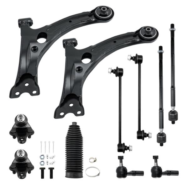商品名:  Torchbeam 12pcs Front Suspension Kit Lower Control Arm Lower Ball Joint Outer Inner Tie Rod End Sway Bar End Link ...
