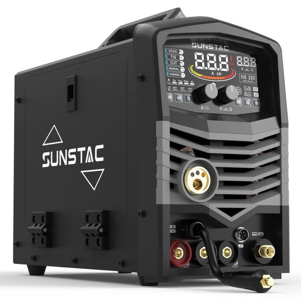 商品名: Sunstac MIG/Flux MIG/HF TIG/スティック溶接機 5イン1溶接機 50A プラズマカッター 200A MIG 180A スティック溶接機 110/220V デュアル電圧マルチプロセス溶接機 Sunstac ...