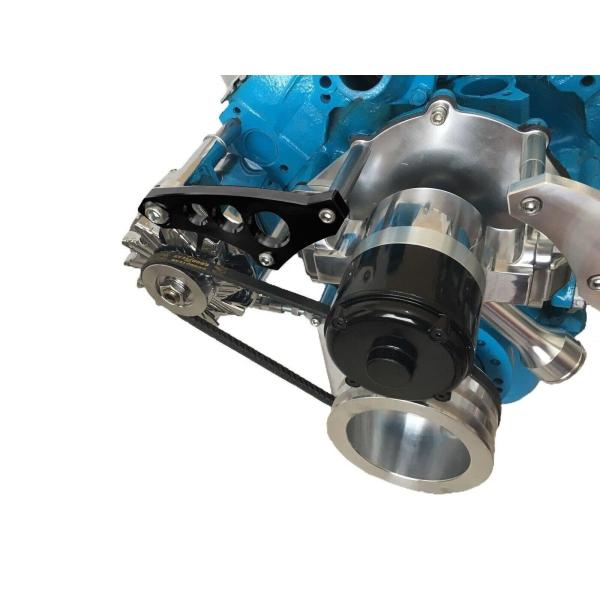 商品名:  Chap Performance Compatible with Small Block Ford Electric Water Pump Alternator Bracket 289 302 V-Belt SBF BLACKブ...