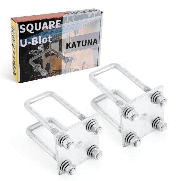 商品名: KATUNA Uボルトキット ボートトレーラー車軸リーフスプリング用、ボートトレーラー車軸リーフスプリング用Uボルト、ナットとフレームプレート付き高耐久ボートトレーラーUボルト(幅2 1/8インチ x 長さ5 1/4インチ 亜鉛メ...