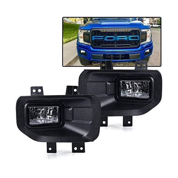 商品名: CNNELL フォグライト フォード F150 2015-2017 クリアレンズ フロントバンパー フォグライトアクセサリー CNNELL Front Bumper Fog Lights Compatible With Ford ...