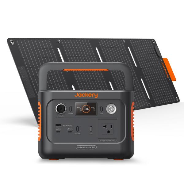 商品名:  Jackery Solar Generator 240 v2 and 40W Mini Solar Panel 2024 New Version, 256Wh LiFePO4 Battery, 300W AC &amp; 100...