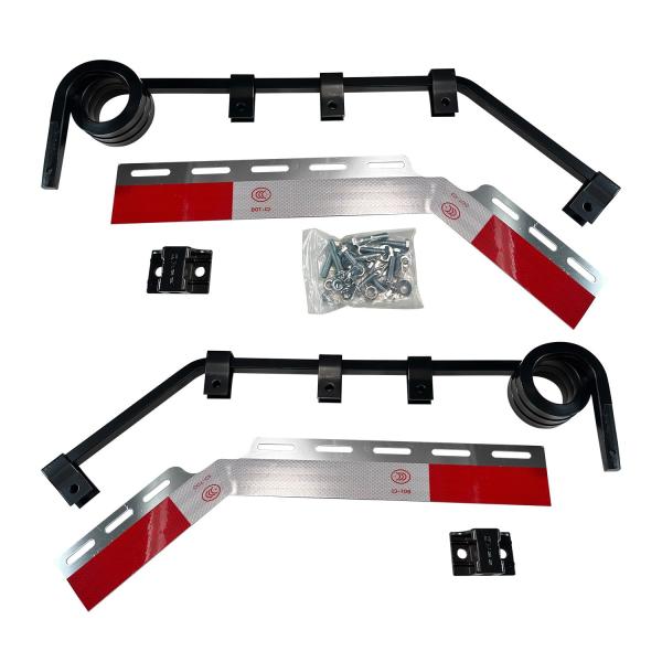 商品名: IBESTWOLF (アイベストウルフ) ペアアングルダウンバータイプ トラック用マッドフラップハンガー コンプリートキット コイル3個 0.65インチ スクエアスチールアーム リフレクタープレートとハードウェア付き セミトラック...