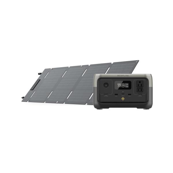 商品名:  EF ECOFLOW Portable Power Station RIVER 2 with 45W Solar Panel, 256Wh LiFePO4 Battery/ 1 Hour Fast Charging, Up to...