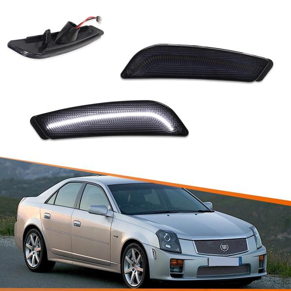 商品名:  ADIIL Smoked Lens White LED Front Bumper Side Marker Lights For 2003-2007 Cadillac CTS,2003-2007 Cadillac CTS V,Re...