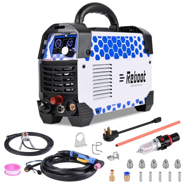 商品名: 再起動プラズマカッター RBC6000DL PRO、60アンペアノンタッチパイロットアークプラズマカッターマシン、5/8インチクリーンカット4/5インチセバランスカット、デュアル電圧120V/240V、消耗品付き、アップグレードデ...