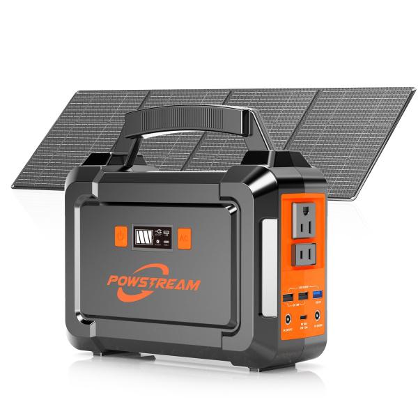 商品名:  POWSTREAM-300W-Solar-Generator-296Wh-Camping-Portable-Power-Station-with-60W-Foldable-Solar-Panel - Lithium Batter...