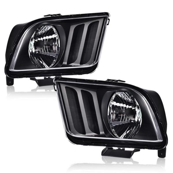 商品名:  CROSSDESIGN Front Headlamps Headlights Assembly Compatible with Ford Mustang 2005-2009 Left+Right bumper Headlamp ...