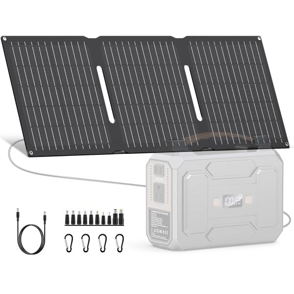 商品名: Apowking ポータブルソーラーパネル 30W 折りたたみ式ソーラーパネル充電器 発電所 携帯電話 ノートパソコン ソーラーパネル用 QC3.0 USB付き タイプC DC 18V出力 キャンプ RV旅行用 Apowking ...