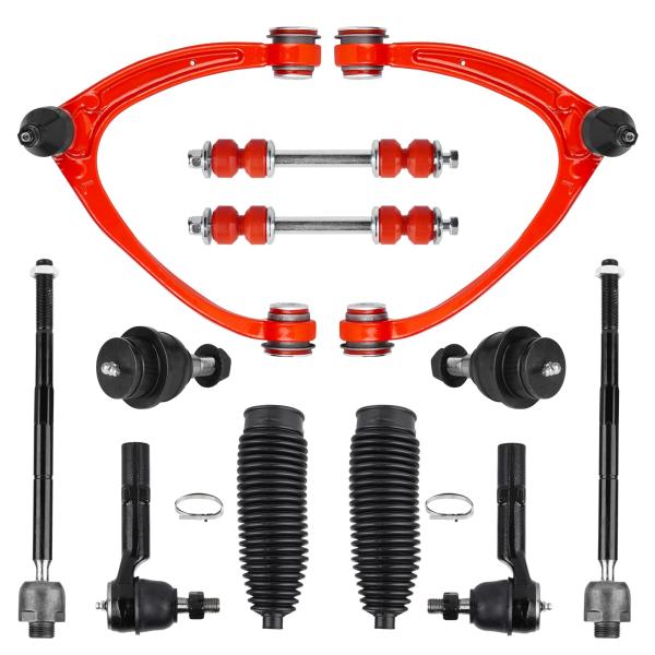 商品名: フロントアッパーコントロールアームキット キャデラックエスカレード07-13、アバランチ/シルバラード1500/サバーバン1500/タホ07-13、ポリウレタンブッシング、スウェイバー、ボールジョイント付きフロントサスペンションキ...