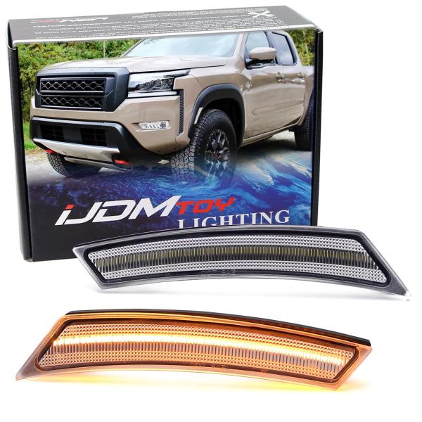 商品名:  iJDMTOY Semi-Clear Lens Amber Yellow Full LED Strip Front Bumper Wheel Arch Side Marker Light Kit Compatible With ...