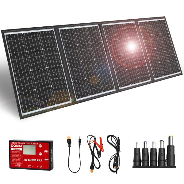 商品名:  DOKIO 200W 36V Black Portable Solar Panels Kit Folding Solar Charger for 24v Batteries/Power Station AGM LiFePo4 R...